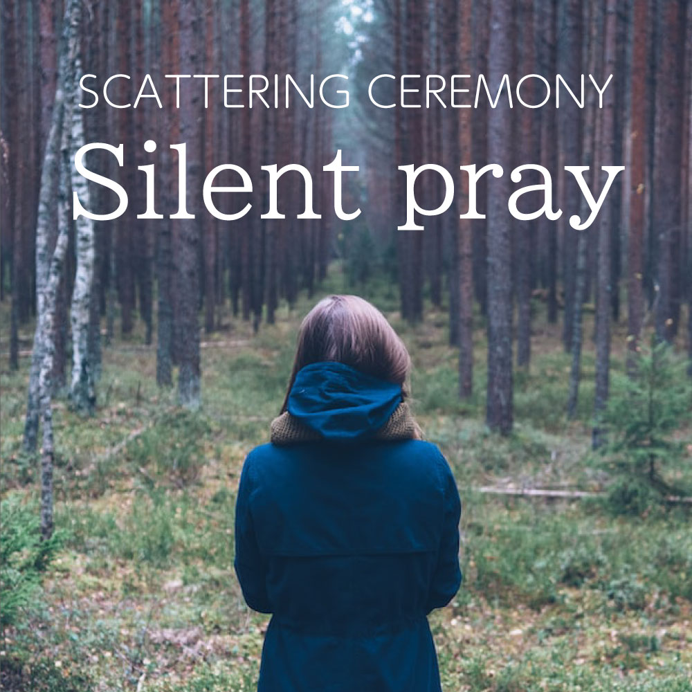 A moment of silence at the forest scattering ceremony｜Forest Scattering ...